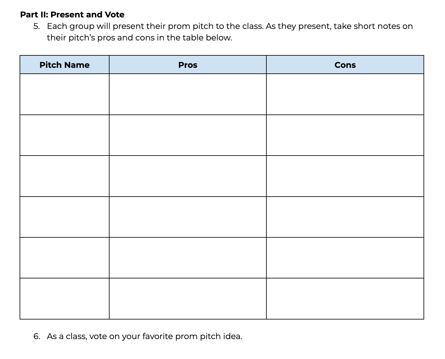 Activity Spotlight: Prom Pitch Showdown - Blog
